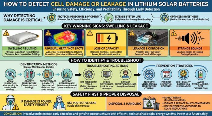 Detect Cell Damage or Leakage in Lithium Solar Batteries